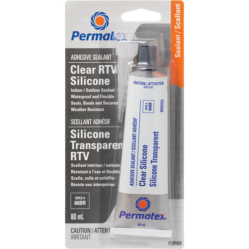 Permatex RTV Adhesive Sealant, 80 ml, Tube, Clear | Consource