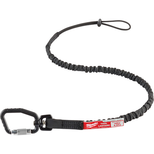 Milwaukee Locking Tool Lanyard, Bungee, Carabiner/Loop SHA091 | Consource