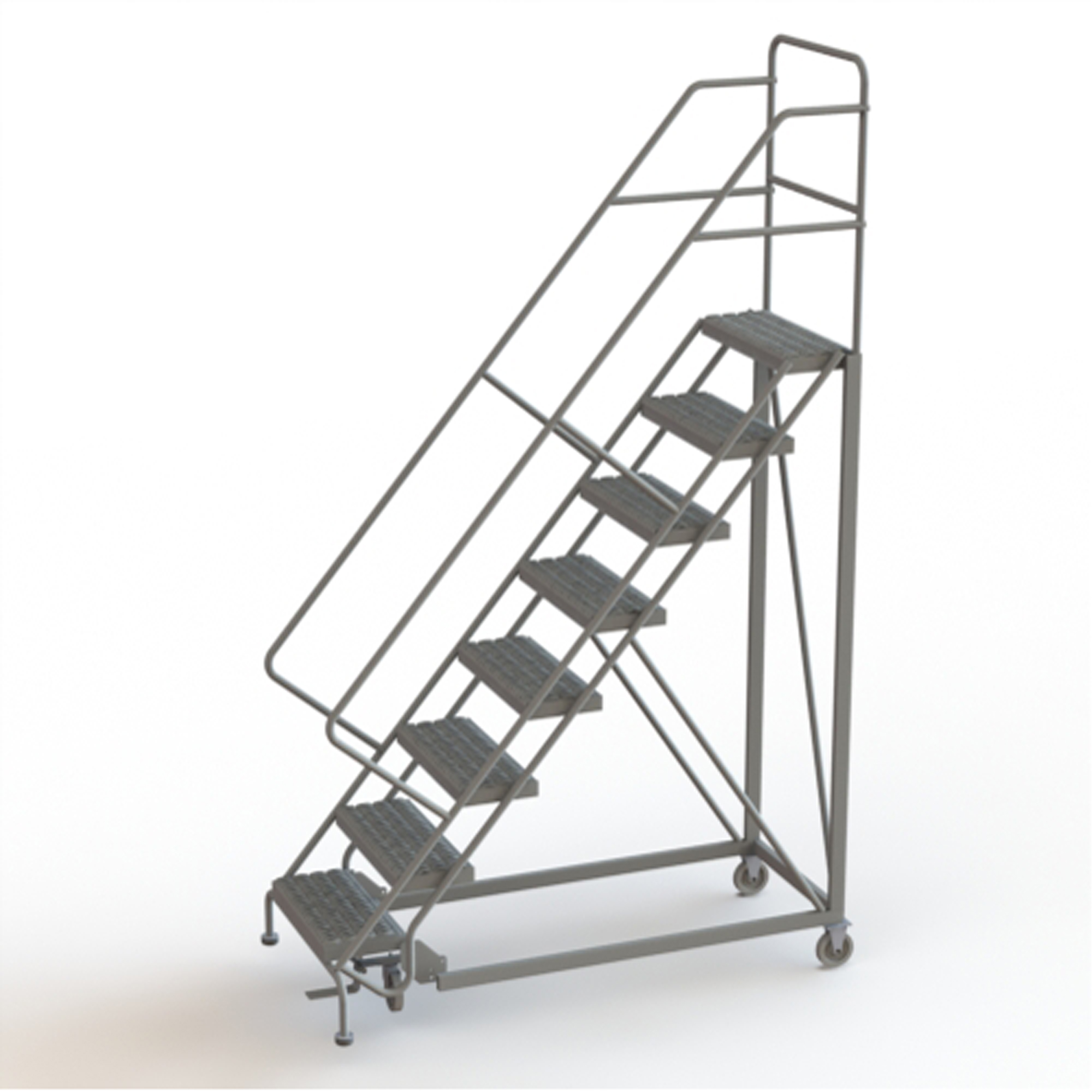 Tri-Arc Manufacturing Safety Slope Rolling Ladder, 8 Steps, Serrated ...